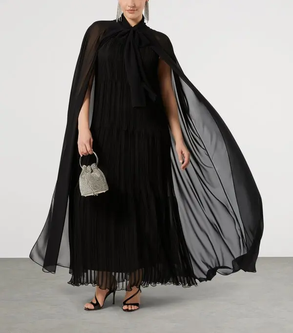 Marina Rinaldi Chiffon Tie-neck Cape