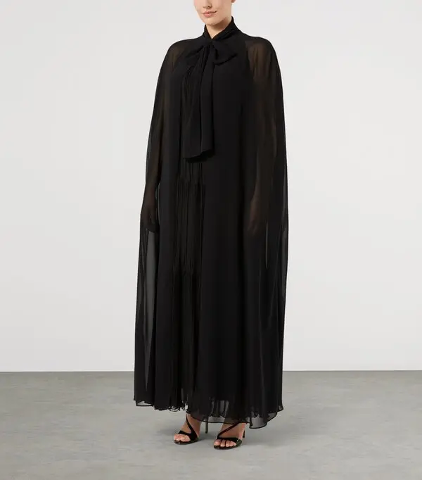 Marina Rinaldi Chiffon Tie-neck Cape