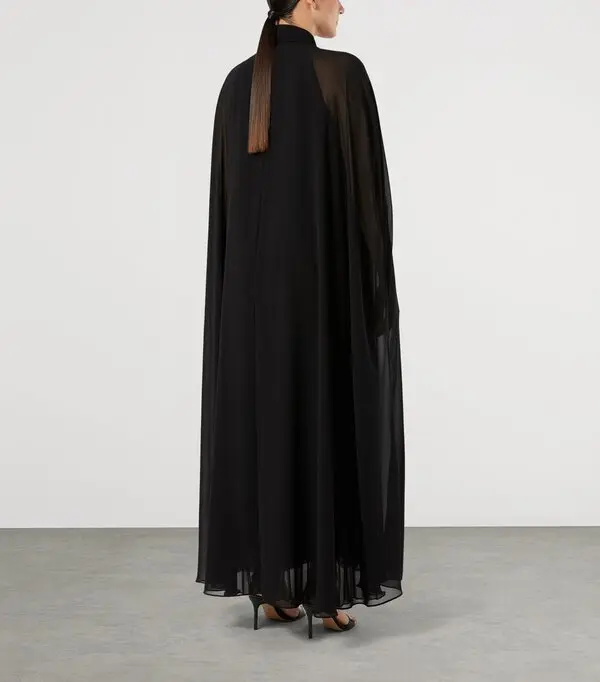 Marina Rinaldi Chiffon Tie-neck Cape