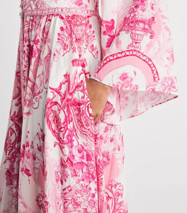 Camilla Silk Printed Maxi Dress - Pink