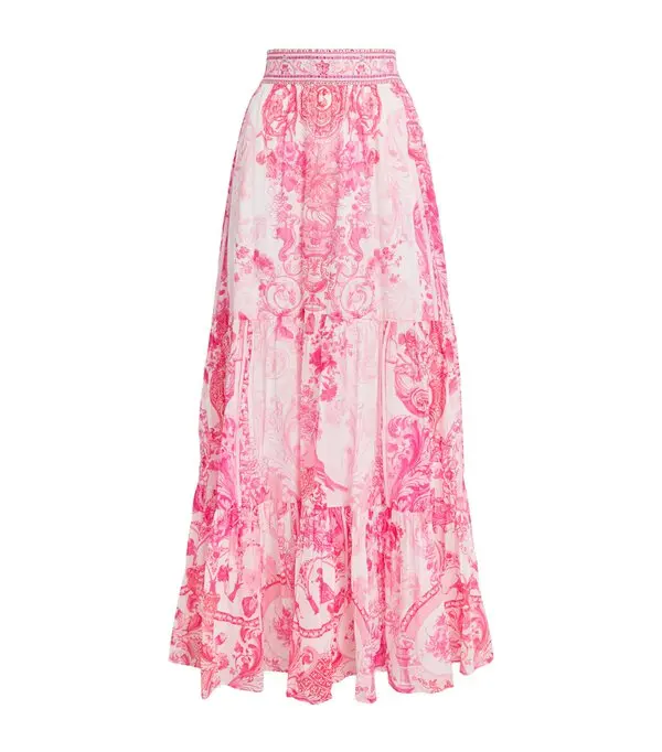 Camilla Embellished Printed Maxi Skirt