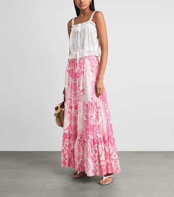Camilla Embellished Printed Maxi Skirt