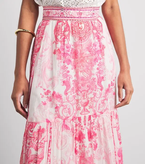 Camilla Embellished Printed Maxi Skirt