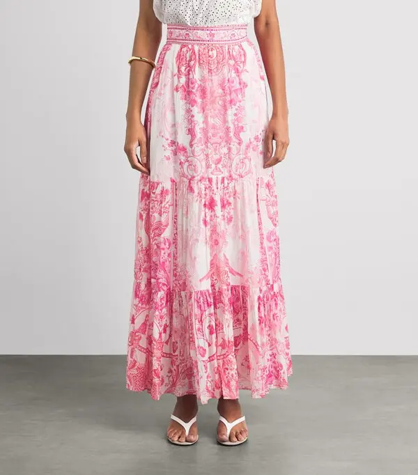 Camilla Embellished Printed Maxi Skirt