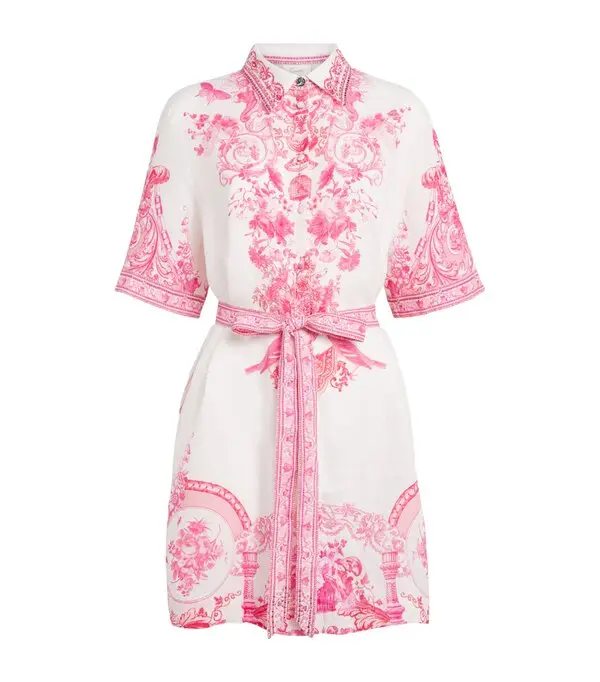 Camilla Linen Printed Shirt Dress