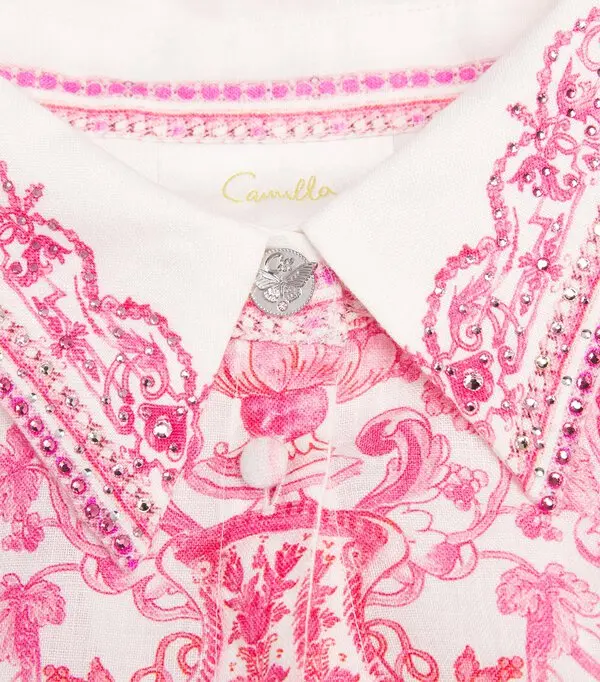 Camilla Printed Linen Shirt Dress