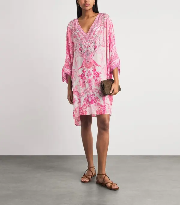 Camilla Embellished Silk Mini Kaftan