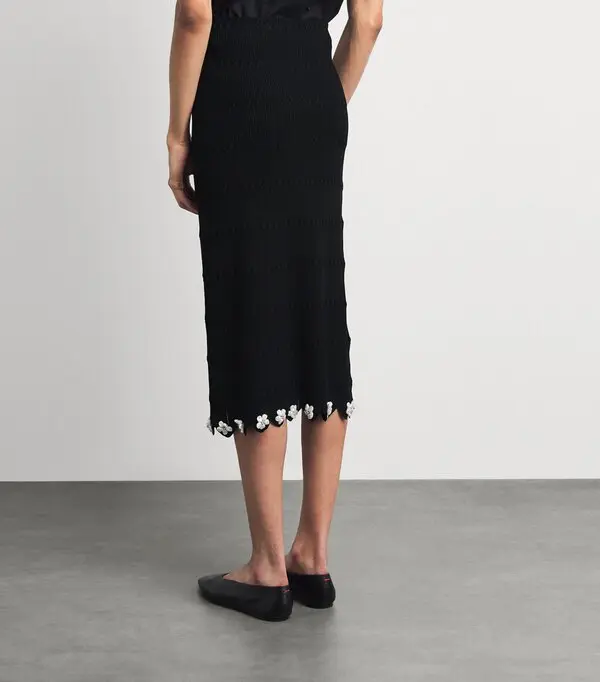 Maje Knitted Embellished Midi Skirt