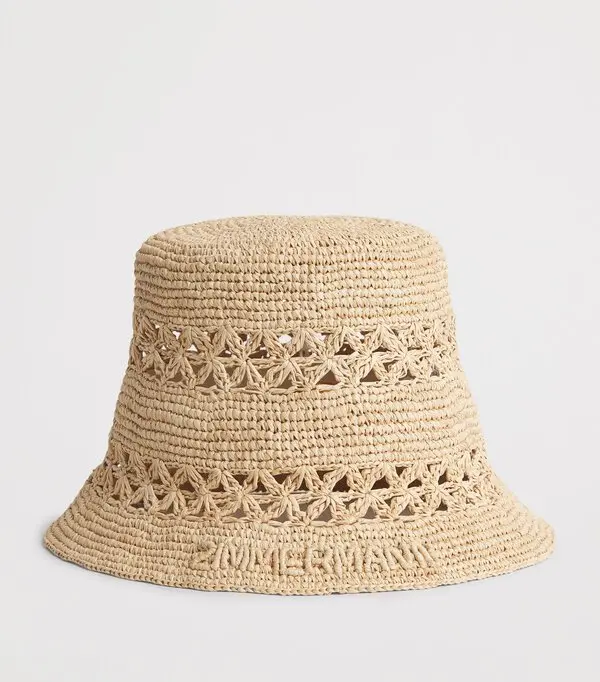 Zimmermann Raffia Woven Bucket Hat