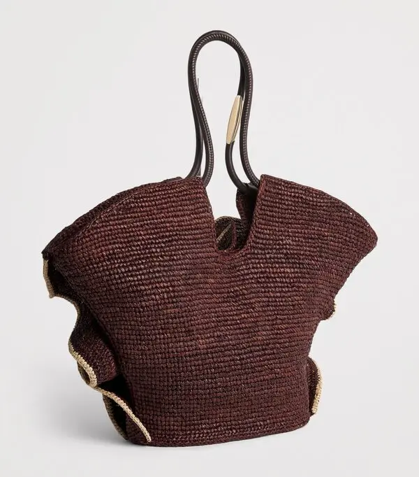 Zimmermann Raffia Ruffled Tote Bag - Brown