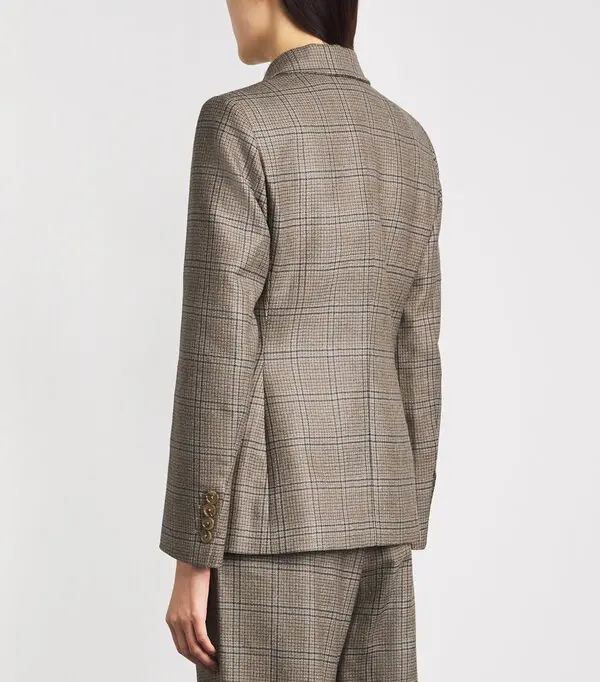 BLAZÉ MILANO Virgin Wool Check Charmer Double-breasted Blazer