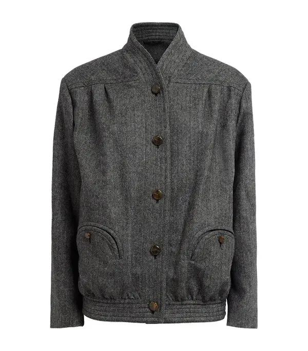 BLAZÉ MILANO Virgin Wool-blend Herringbone Coiba Jacket - Grey