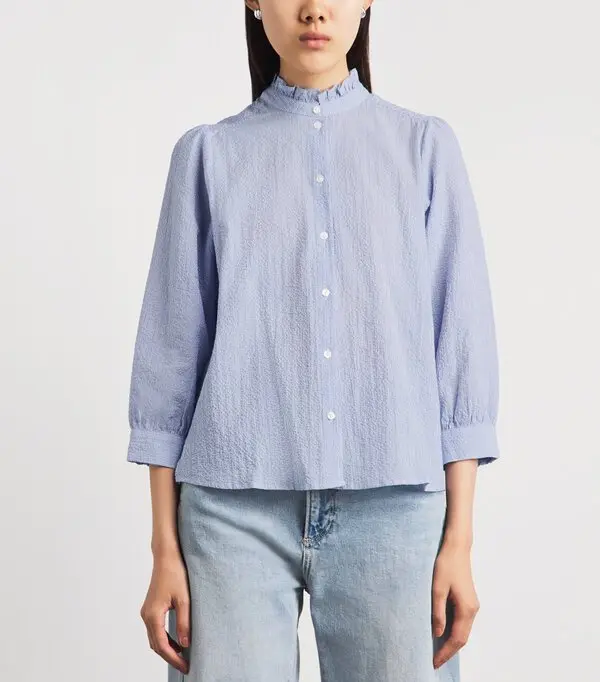 ME+EM Seersucker Stripe Blouse