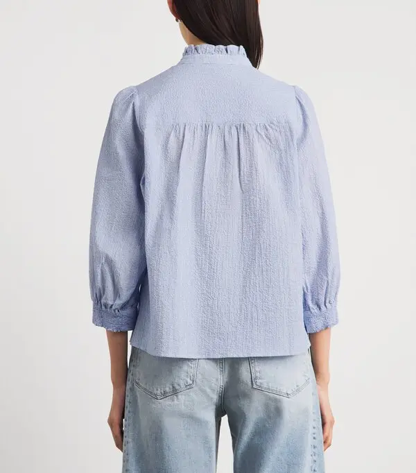 ME+EM Seersucker Stripe Blouse