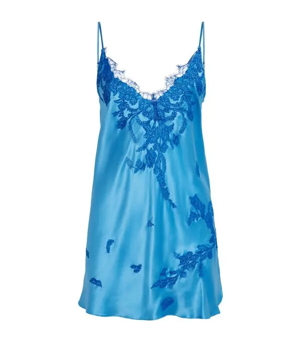TORLOWEI Silk Tokini Mini Slip Dress - Blue