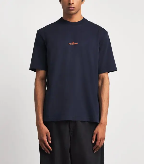 Stone Island Organic Cotton Logo T-shirt - Navy