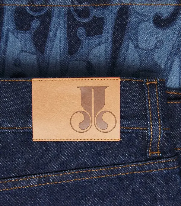 La DoubleJ Printed Cropped Flared Jeans