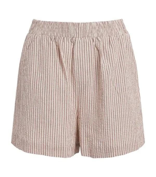 Varley Cotton Stripe Darina Shorts - Beige