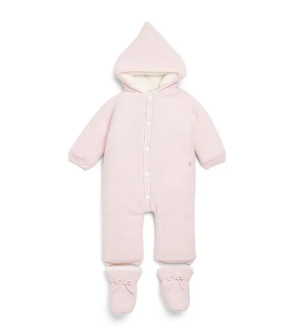 PAZ RODRIGUEZ Virgin Wool Snowsuit And Booties Set - Pink