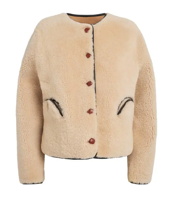 BLAZÉ MILANO Shearling Tatoosh Gliss Jacket - Beige