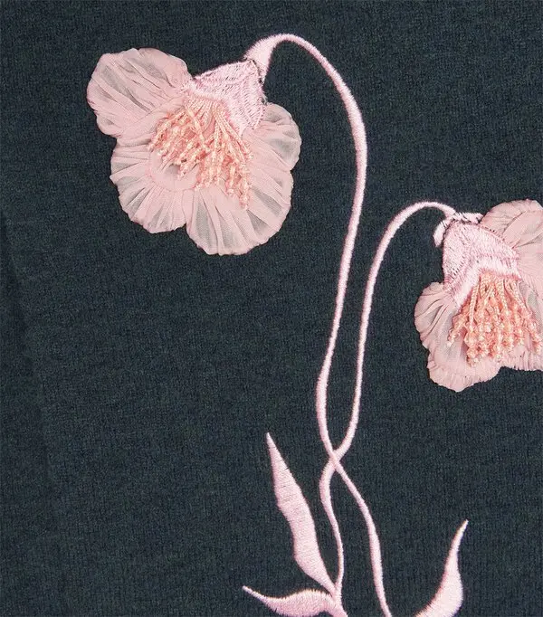 Erdem Knit Embroidered Midi Pencil Skirt