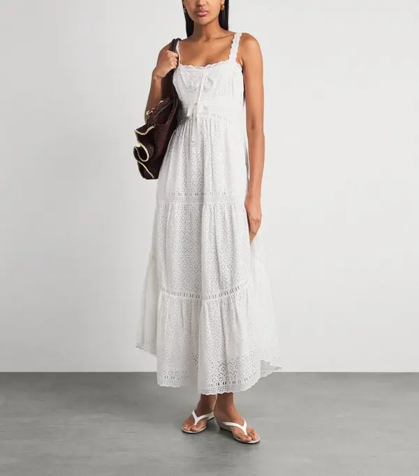 Ulla Johnson Constance Broderie Anglaise Maxi Dress - White