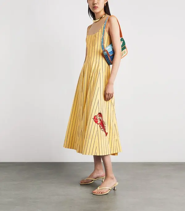Staud Stripe Wells Midi Dress