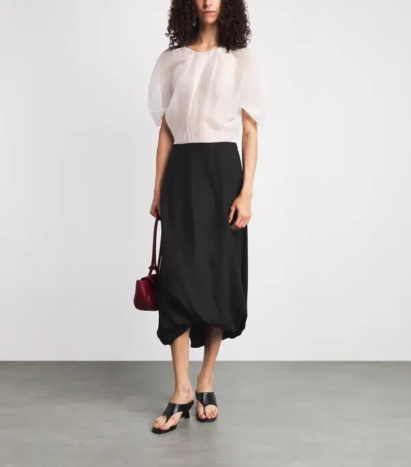 RÓHE Twisted Midi Skirt