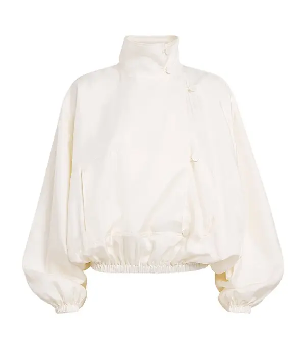 RÓHE Silk Blouson Anorak Blouse - Ivory