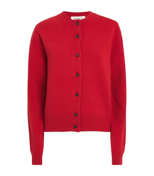 RÓHE Stretch-wool Classic Cardigan - Beige