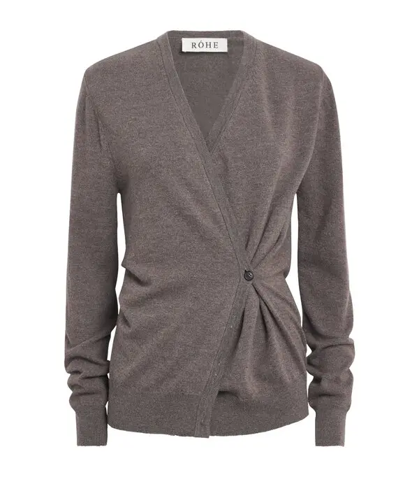 RÓHE Stretch-wool Twisted Cardigan - Brown