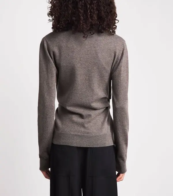 RÓHE Stretch-wool Twisted Cardigan - Brown