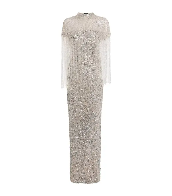 Jenny Packham Embellished Sirocco Gown And Cape - Ivory