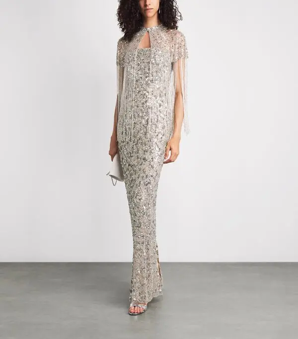 Jenny Packham Embellished Sirocco Gown And Cape