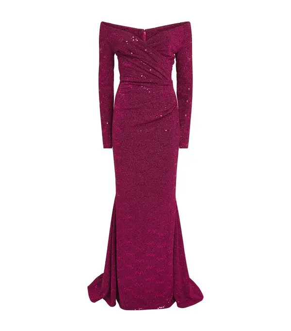 Talbot Runhof Embellished Stardust Gown - Pink