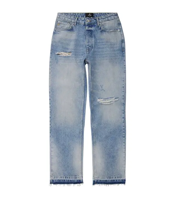 REPRESENT Ripped Heaton Straight Jeans - Blue