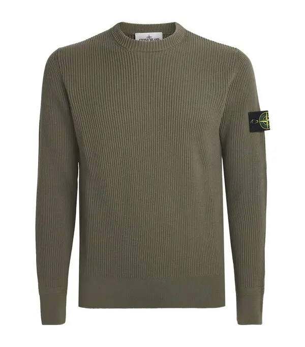 Stone Island Virgin Wool Compass Sweater - Green