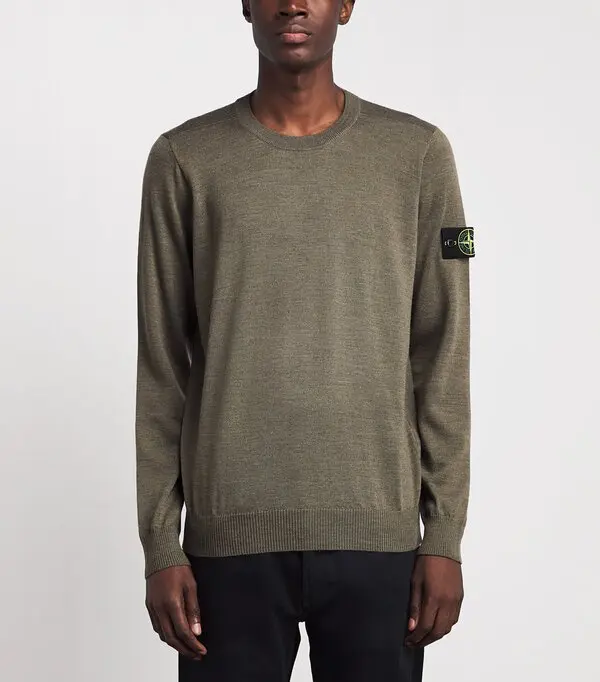 Stone Island Compass Logo Sweater - Green