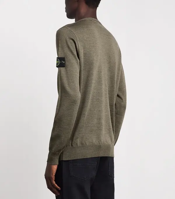 Stone Island Compass Logo Sweater - Green