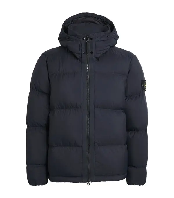 Stone Island Ripstop Down-padded Coat - Navy