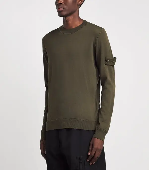 Stone Island Virgin Wool Ghost Crew Neck Sweater - Green
