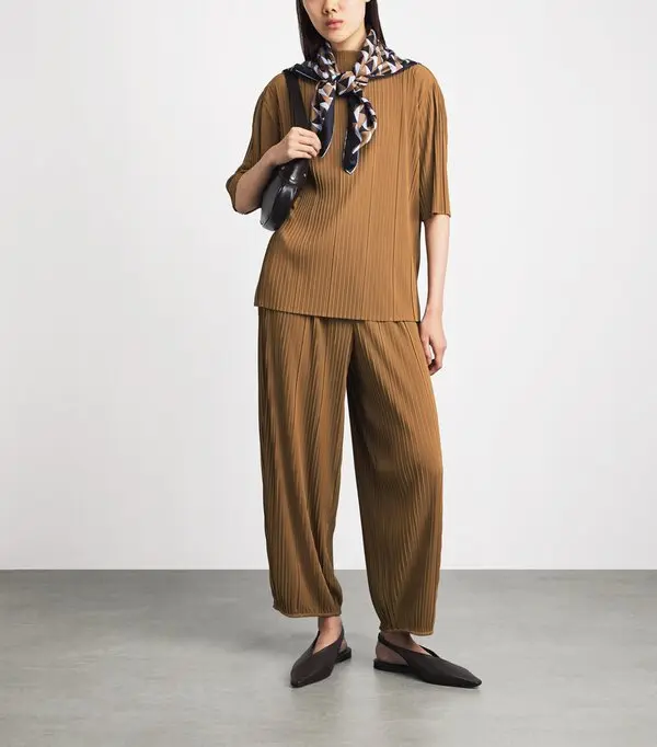 Max Mara Chiffon Plissé Pleated Trousers