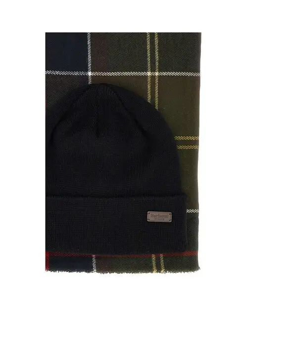 Barbour Tartan Scarf And Beanie Set