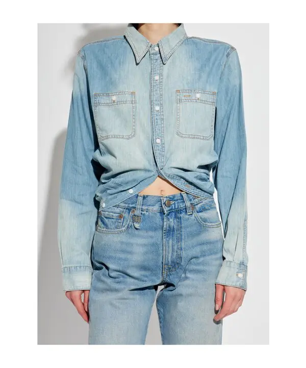 R13 Wrap Denim Shirt