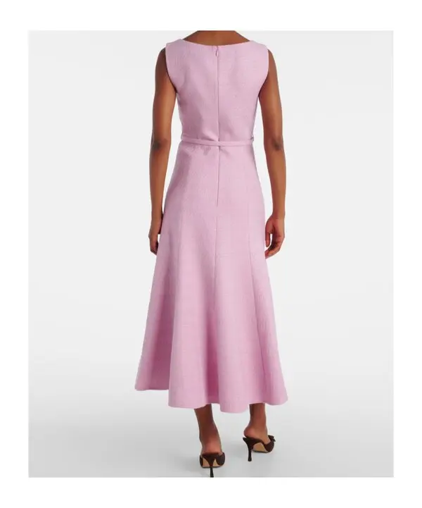 Roland Mouret Asymmetrical Belted Bouclé Midi Dress