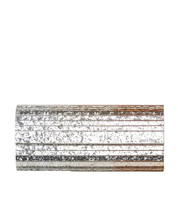 JIMMY CHOO Sweetie Glitter Chain-linked Clutch Bag - White