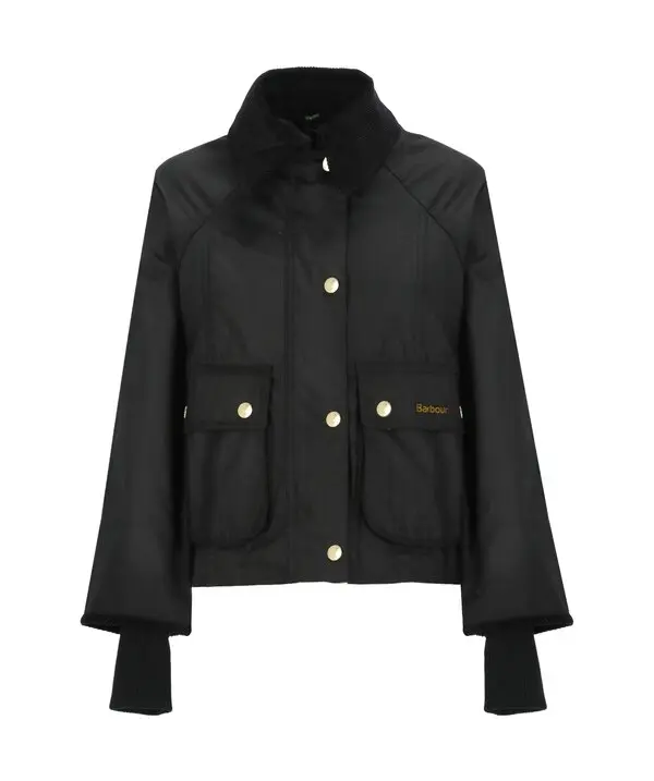 Barbour Cropped Beadnell Waxed Jacket - Black