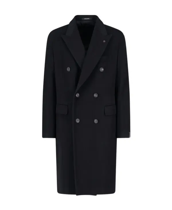 Tagliatore Flap-pocketed Double-breasted Coat - Black