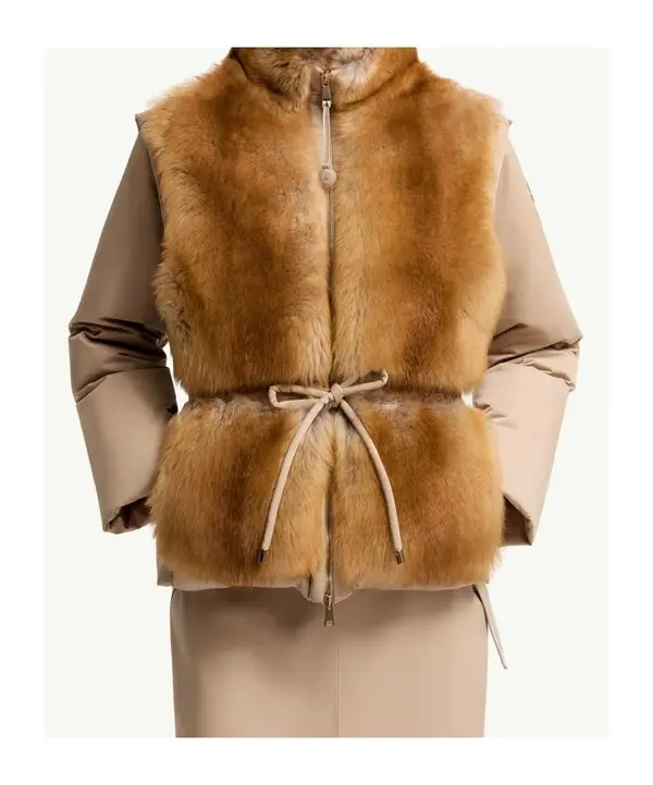 Moncler Blaireau 2-in-1 Shearling Down Jacket