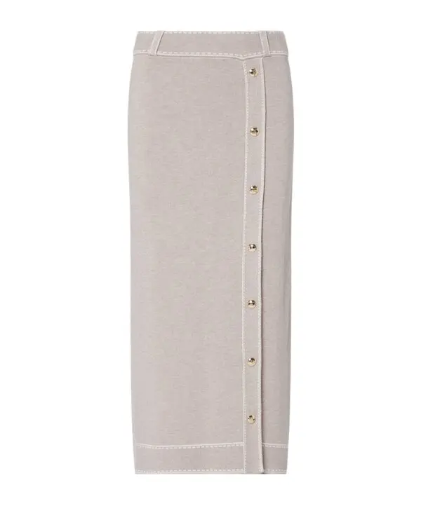 Liu Jo Midi Skirt In Silk Blend - Beige
